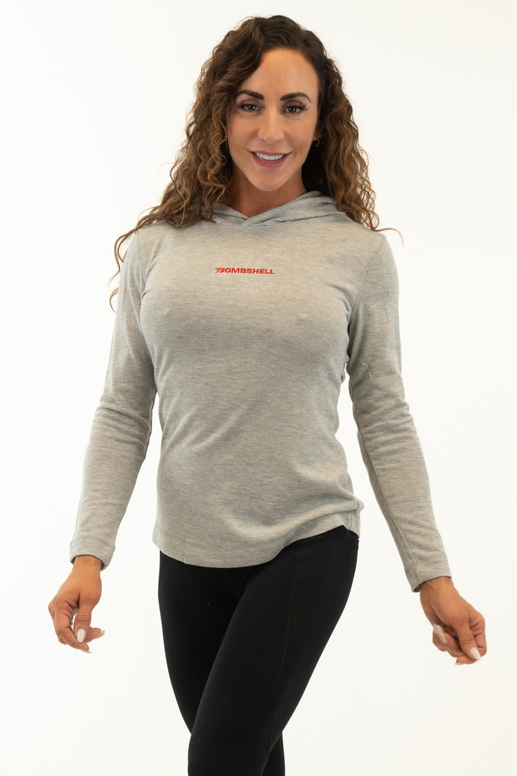 Bombshell Slim Fit Tapered Hoodie - Grey/Red - Bombshell Boutique by ...