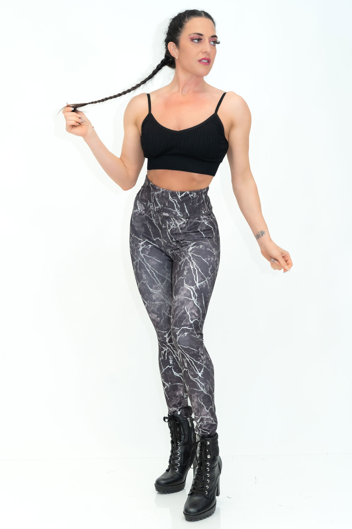 Bombshell Lux Lightning Strike Leggings - Black/Silver - Bombshell ...