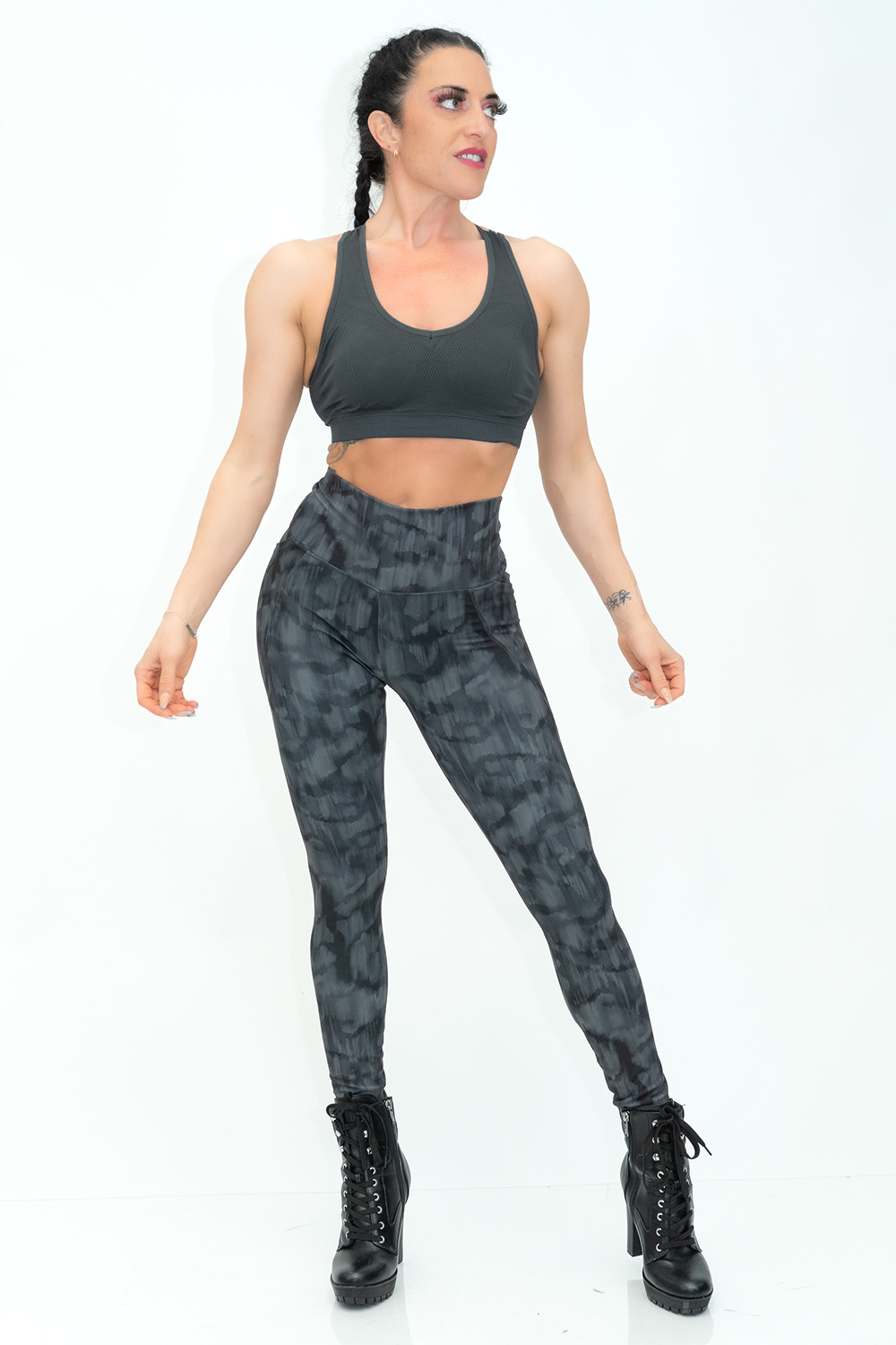 Bombshell Anna Charcoal Tie Dye Leggings - Grey/Black - Bombshell ...