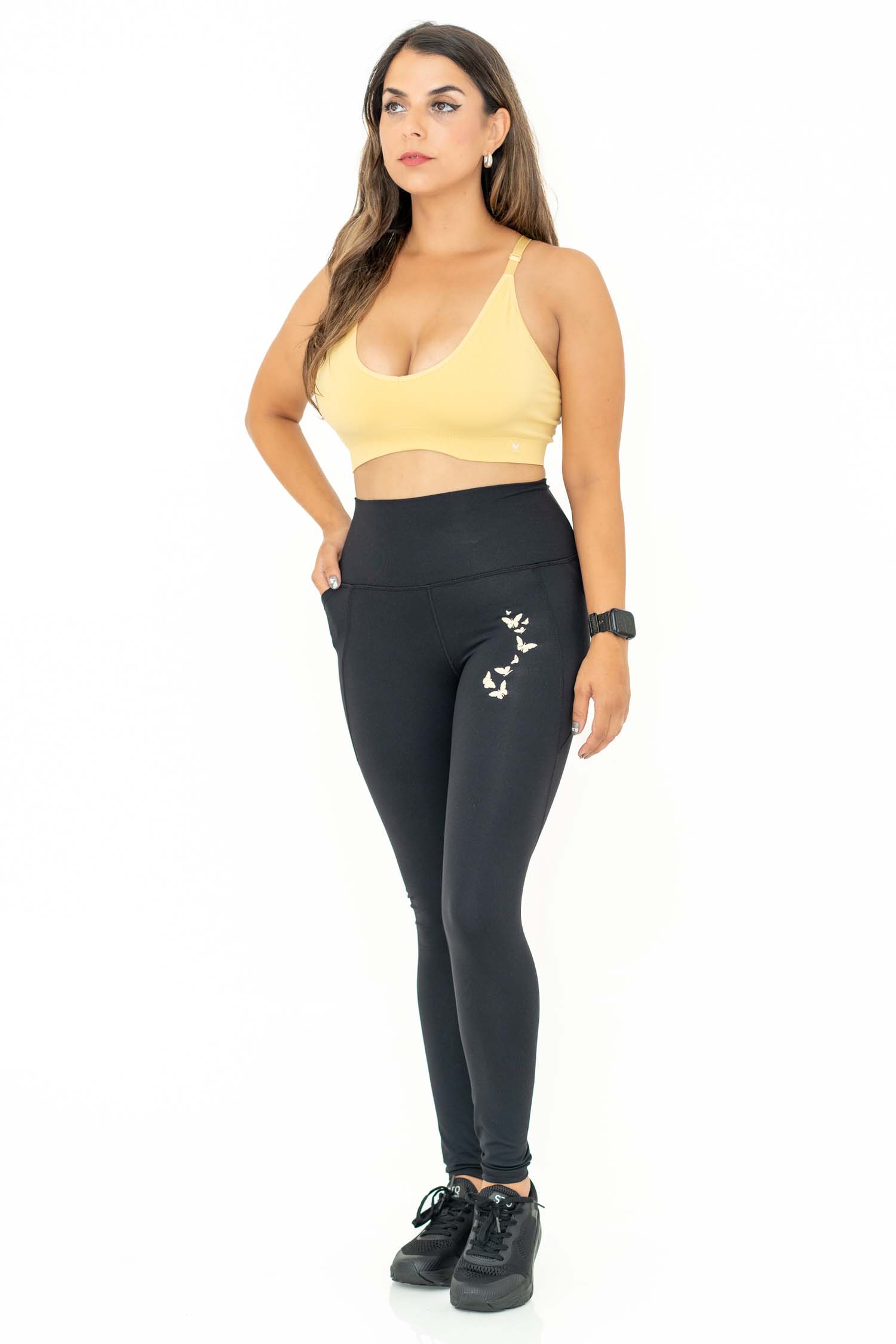 Bombshell Perfect Pocket Leggings - Gold Butterfly Swarm - Bombshell ...